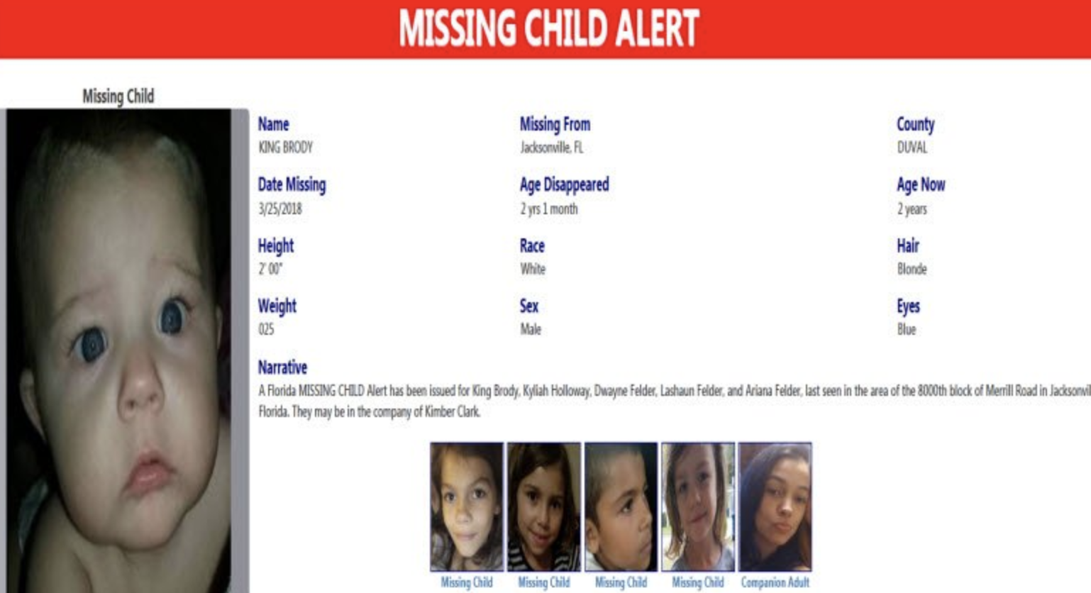 Missing Children Alert: 4 children missing from Jacksonville - Treasure ...