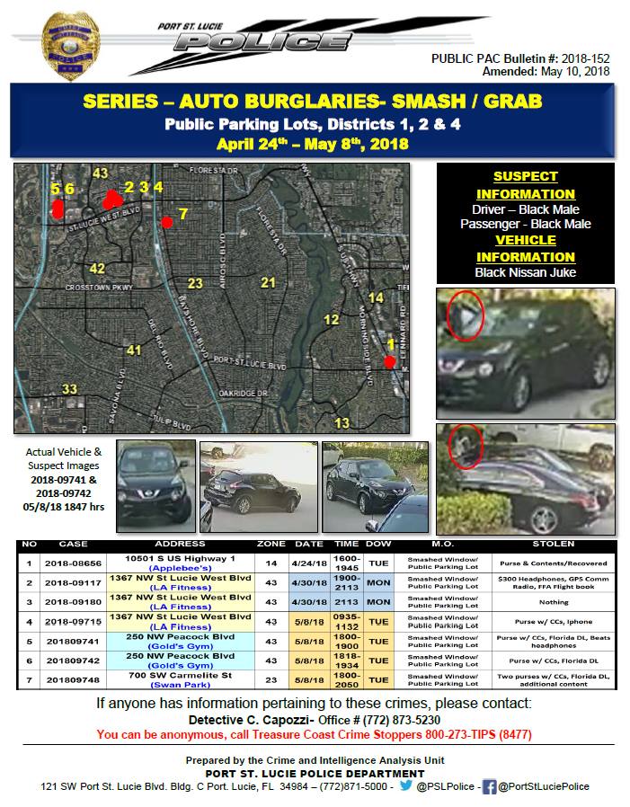 PSLPD warns to remove valuables from cars - Treasure Coast