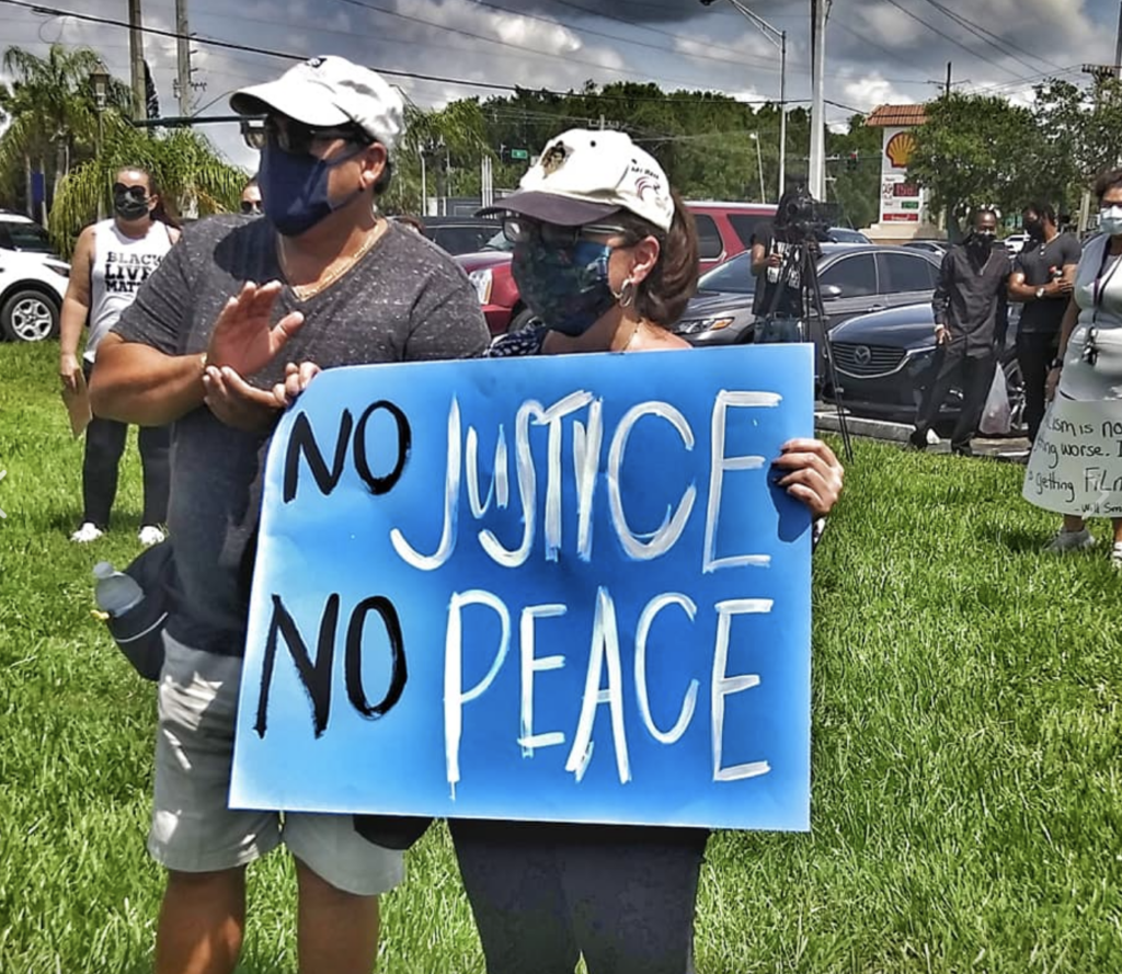 Peaceful Protestors hold march and rally in Stuart Florida - Treasure Coast